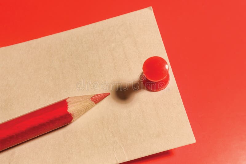 Cardboard Pin Pencil stock image. Image of parchment - 58160069