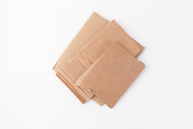 Cardboard Placed on White Surface. Textured Material with Visible ...