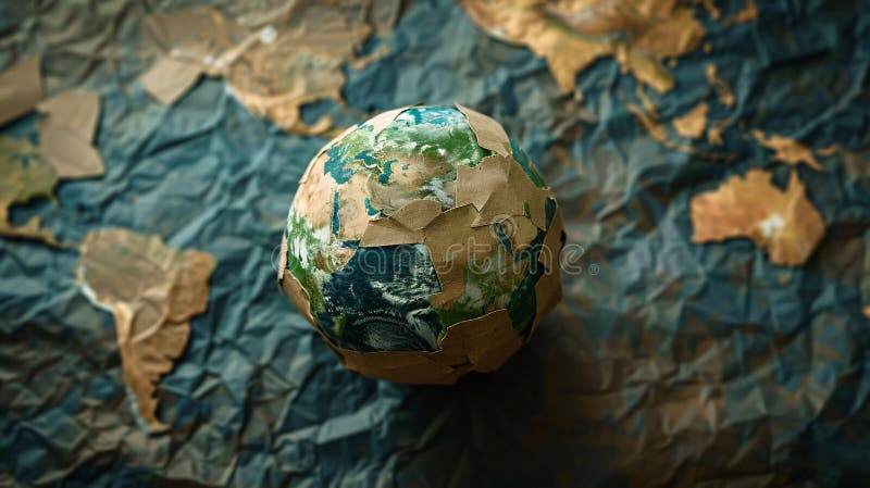 Cardboard Planet on a Table for World Earth Day Stock Photo - Image of ...