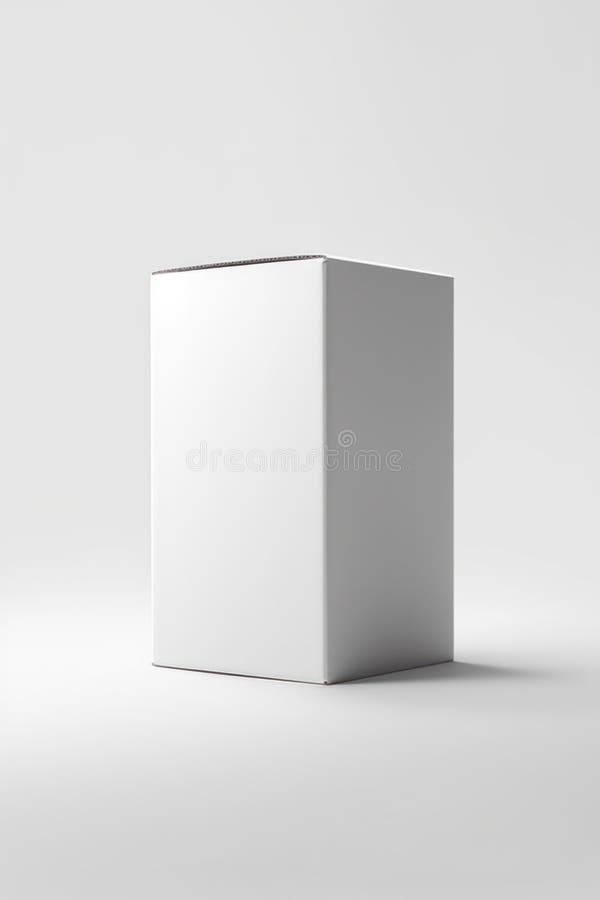 Cardboard Rectangular Packaging Box Mockup, on a Light Background Stock ...