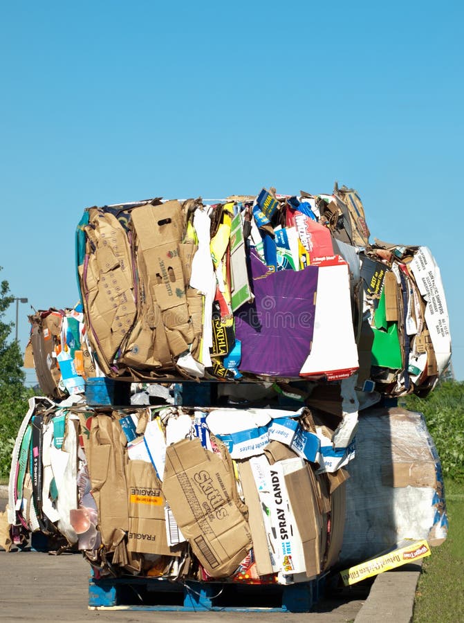 Cardboard Recycling Boxes and Waste in City Street Editorial Image ...
