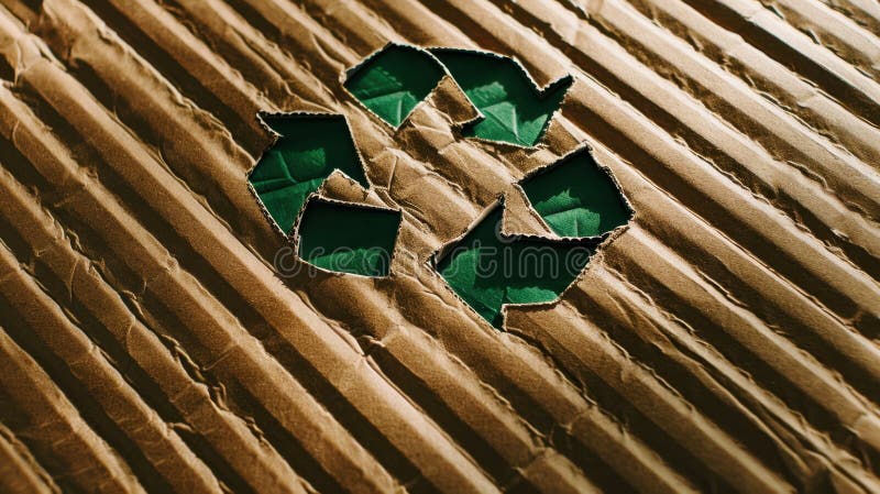 The Cardboard Recycling Symbol. AI Generated Stock Image - Image of ...