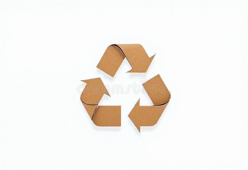 Cardboard Recycling Symbol Isolated on Transparent or White Background ...