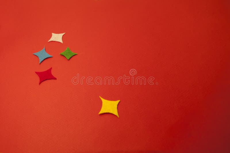 One Rectangular Red Colored Flag with Yellow Stars is on a Blue Sky ...