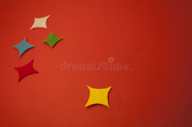 One Rectangular Red Colored Flag with Yellow Stars is on a Blue Sky ...