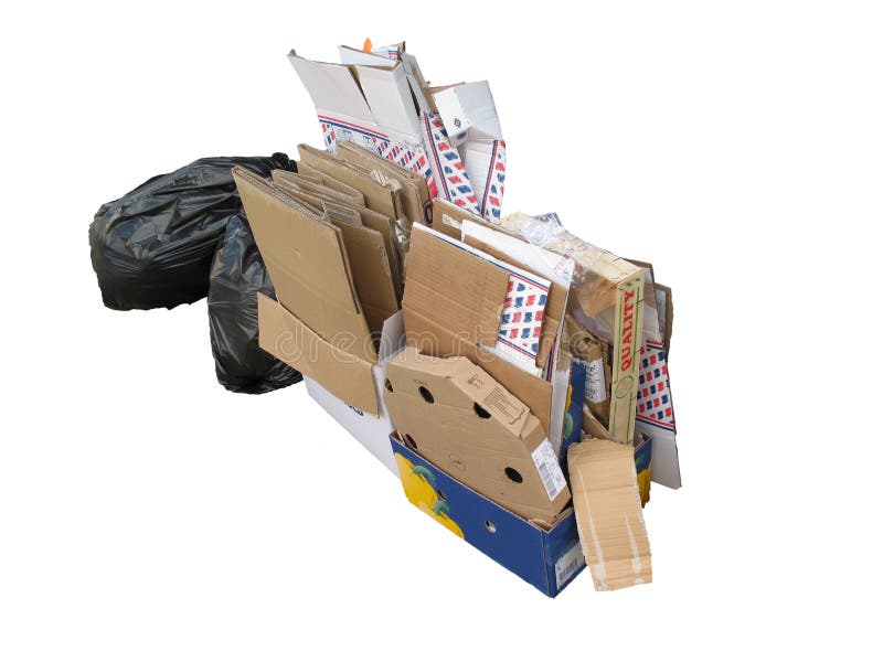 Cardboard Rubbish and Plastic Stock Image - Image of shredder, paper ...