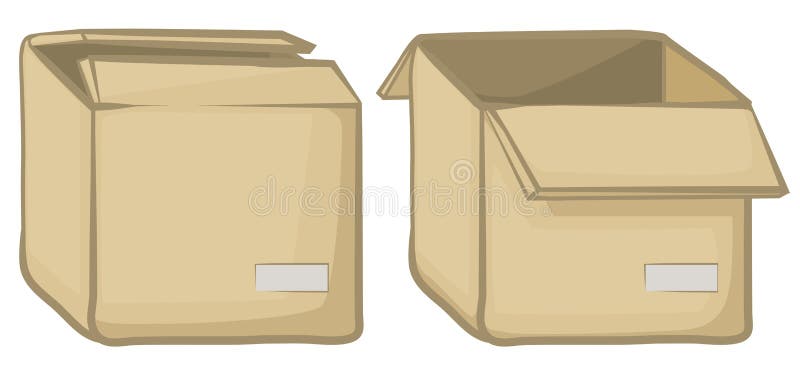Cardboard Shipping Box Design Element Stock Vector - Illustration of ...