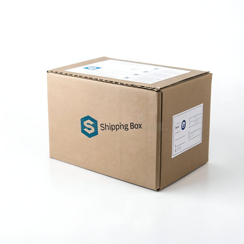 Cardboard Shipping Box Isolated on White Background Stock Illustration ...
