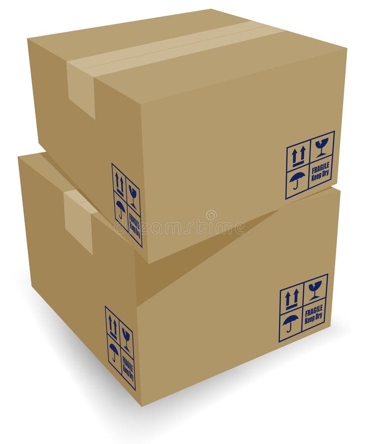 Cardboard Moving Boxes stock vector. Illustration of render - 2717878
