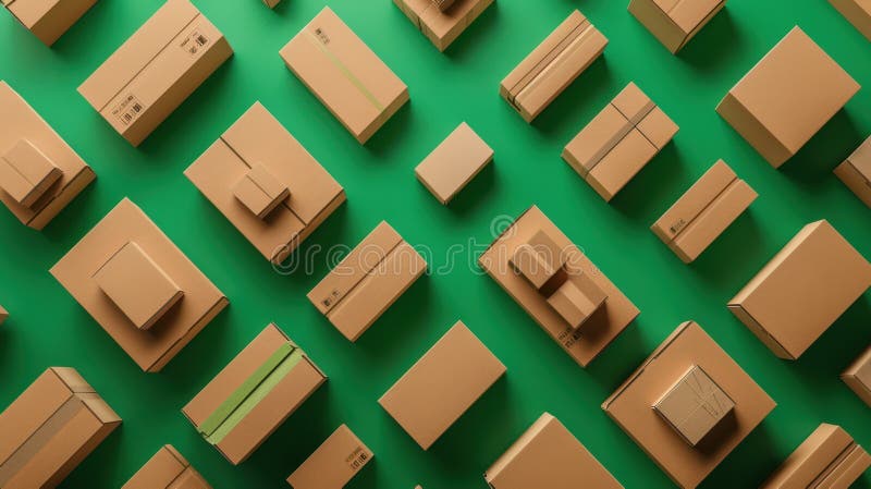 The Cardboard Shipping Boxes.AI Generated Image Stock Image - Image of ...