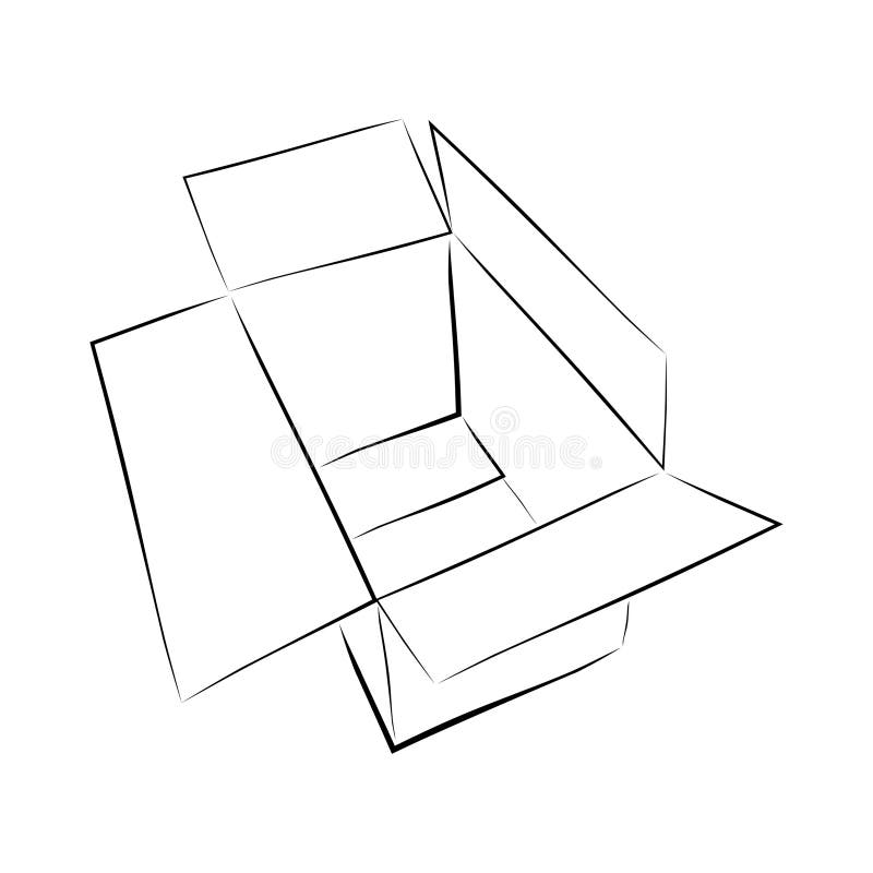 Cardboard, Simple Hand Draw Sketch Doodle Vector White Stock Vector ...