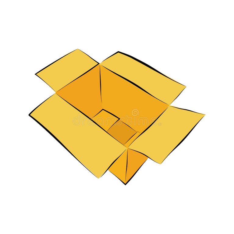 Cardboard, Simple Hand Draw Sketch Doodle Vector White Stock Vector ...