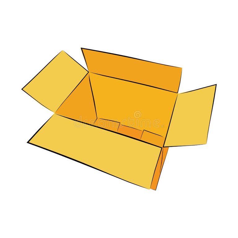 Cardboard, Simple Hand Draw Sketch Doodle Vector White Stock Vector ...