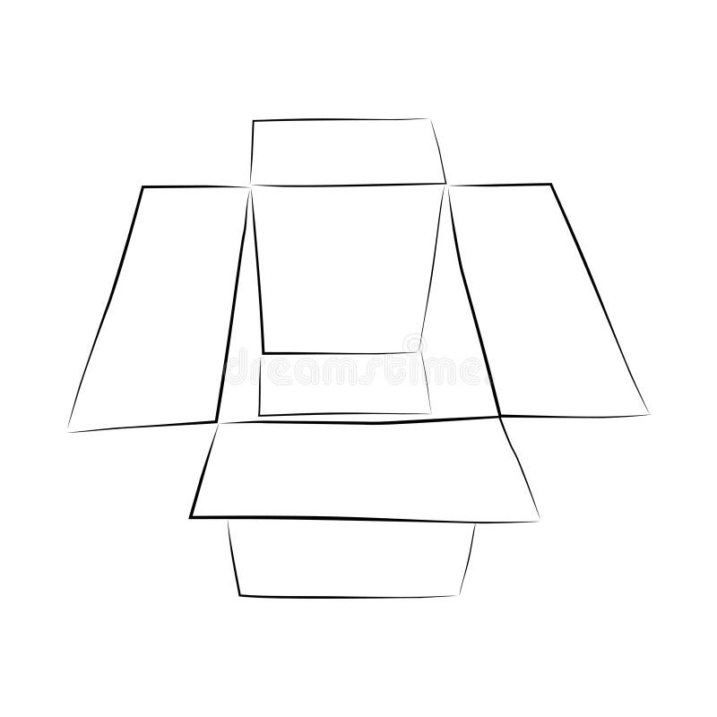 Cardboard, Simple Hand Draw Sketch Doodle Vector White Stock Vector ...