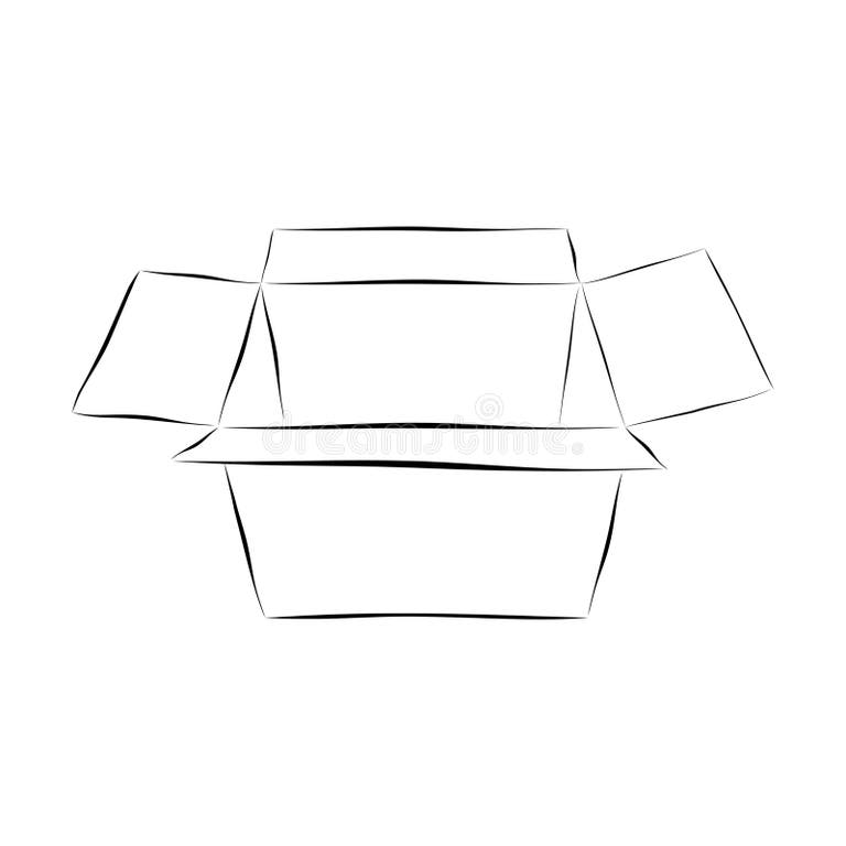 Cardboard, Simple Hand Draw Sketch Doodle Vector White Stock Vector ...