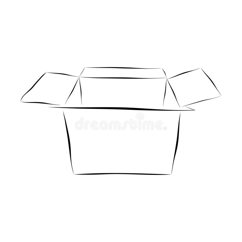Cardboard, Simple Hand Draw Sketch Doodle Vector White Stock Vector ...