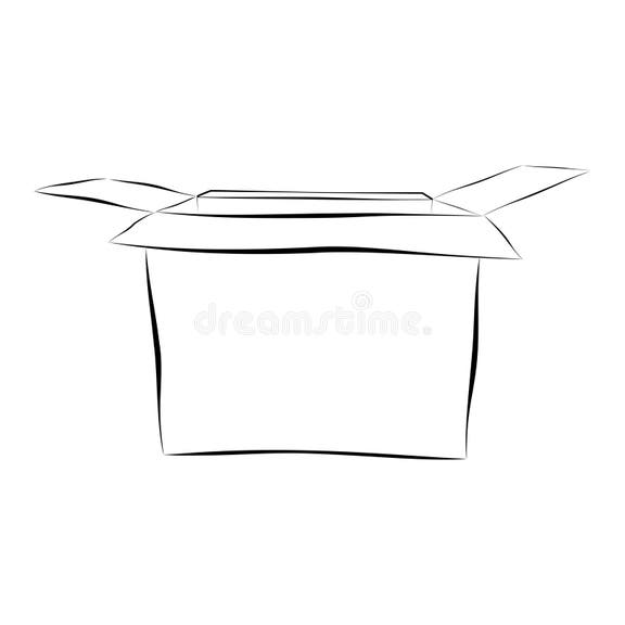 Cardboard, Simple Hand Draw Sketch Doodle Vector White Stock Vector ...