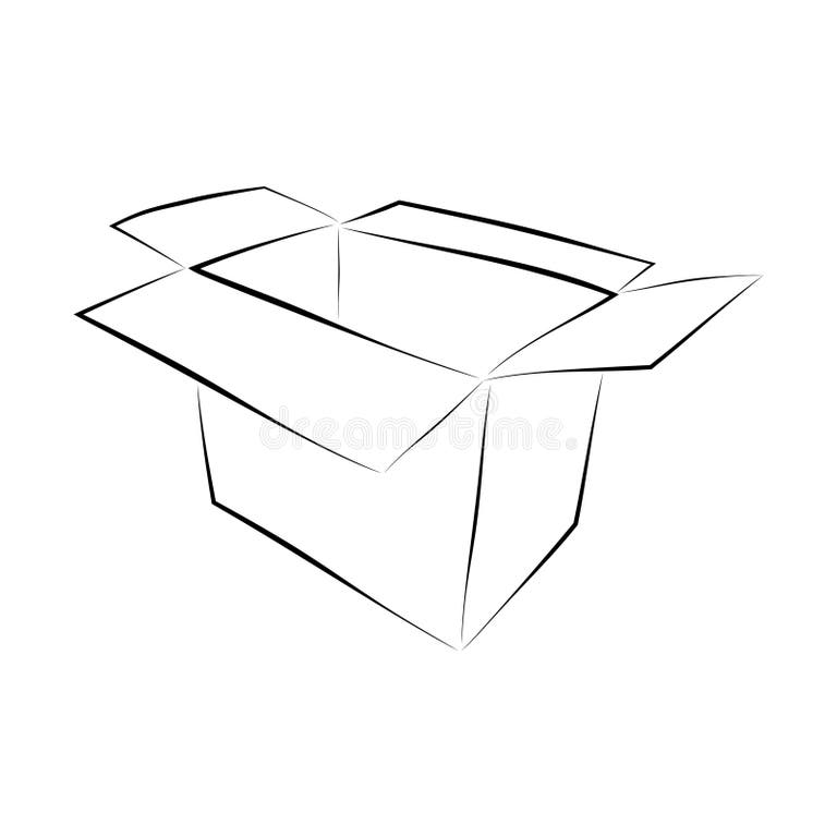 Cardboard, Simple Hand Draw Sketch Doodle Vector White Stock Vector ...