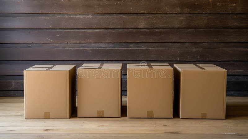 Cardboard six boxes stock illustration. Illustration of packing - 328706734