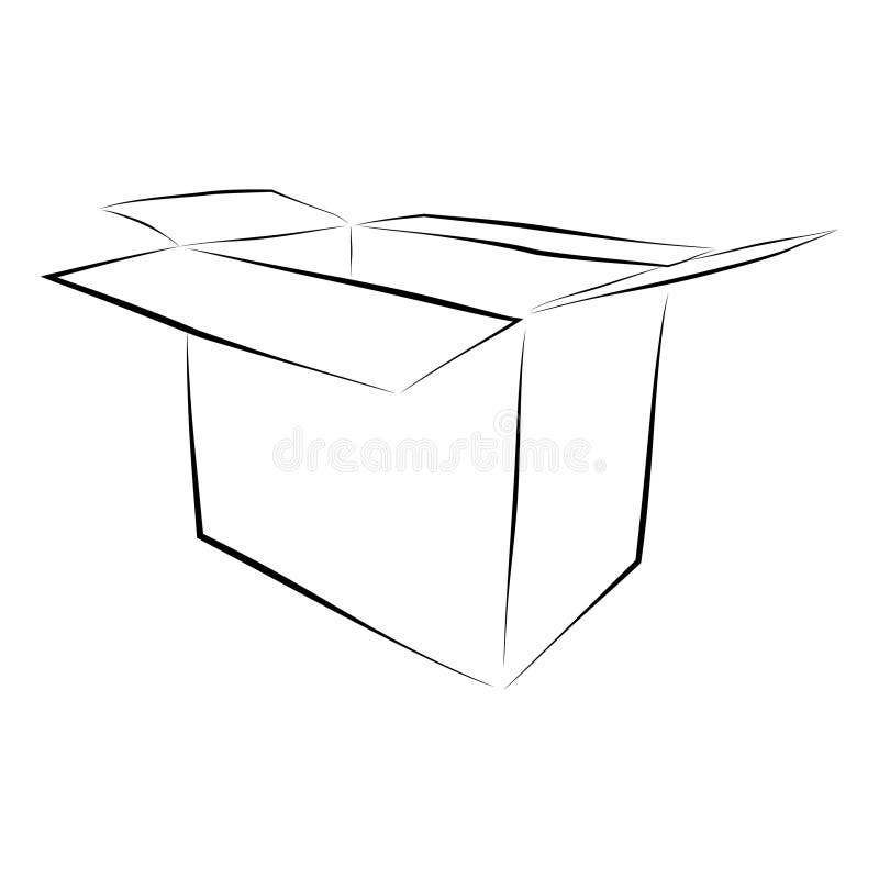 Simple Cardboard, Hand Draw Sketch Doodle Vector White Stock Vector ...