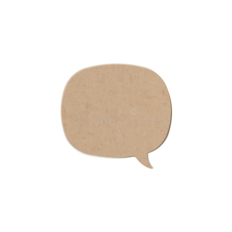 Cardboard Speech Bubble Vector Illustration Stock Illustration ...