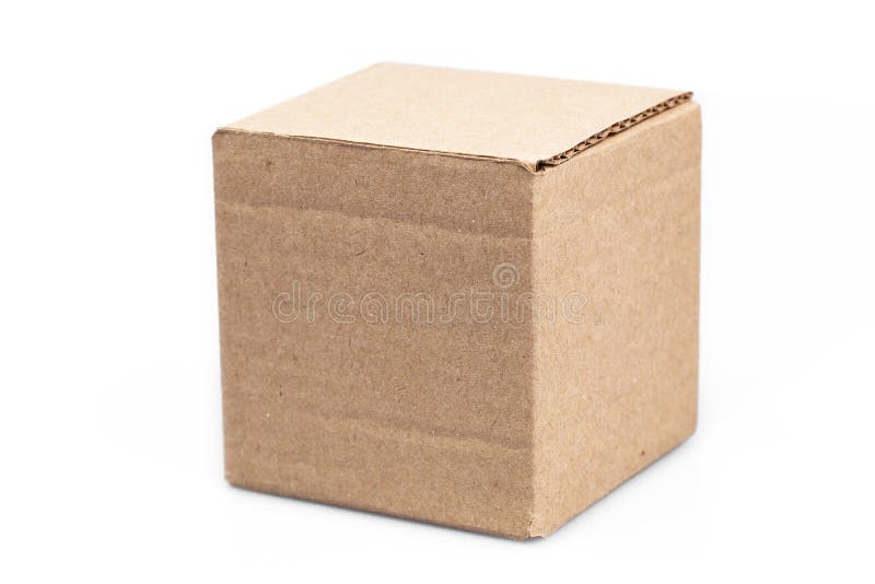 Cardboard Square Box on Wooden Desk Background As Template for ...