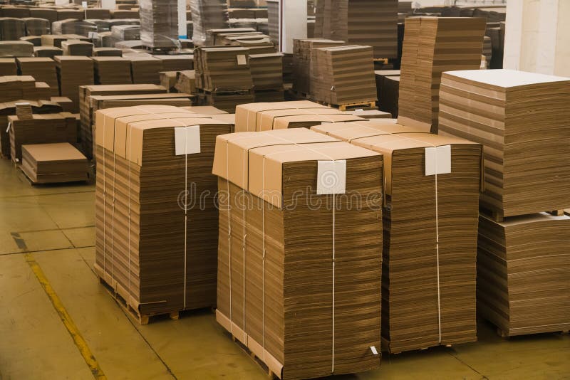 The Cardboard is in the Stack Stock Photo - Image of neatly, beige ...