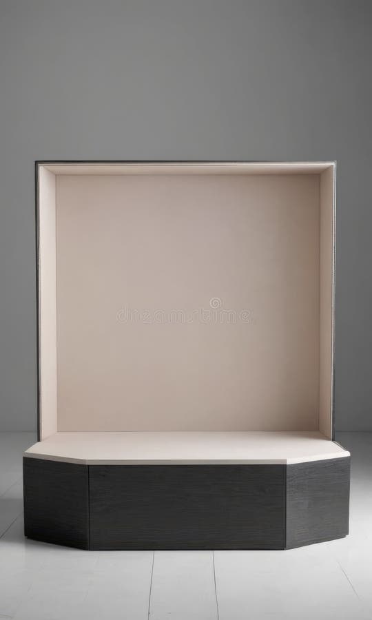 Cardboard Stand with Wall. Product Stand and Podium for Display Stock ...