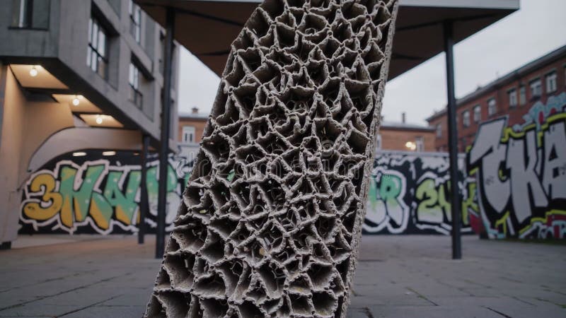 Cardboard Structure Revealing Honeycomb Pattern Standing Against ...