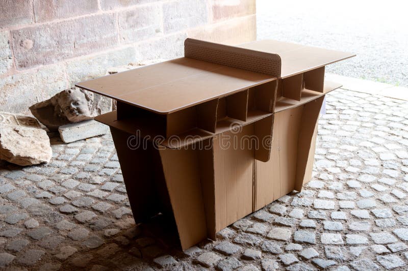 Cardboard Table Tennis Table Stock Photo - Image of antique, tile ...