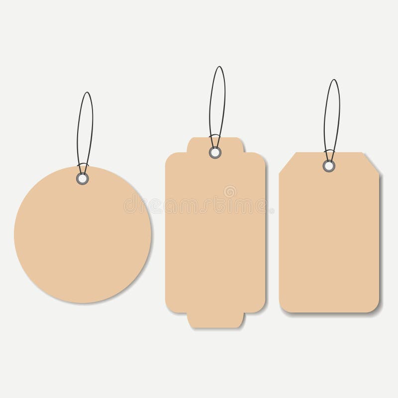 Cardboard Tags. Empty Hanging Label with String. Vector. Stock Vector ...