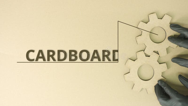 Cardboard Text and Cardboard Gears Stock Image - Image of wheel, gloves ...