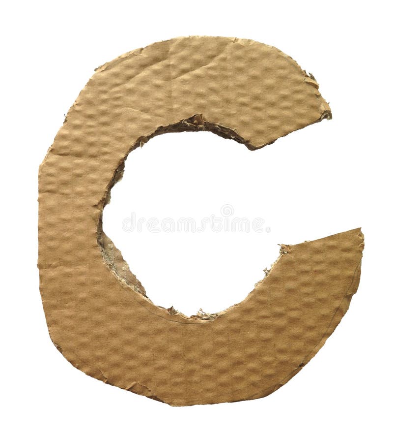 Cardboard texture Letter C stock image. Image of isolated - 206181835