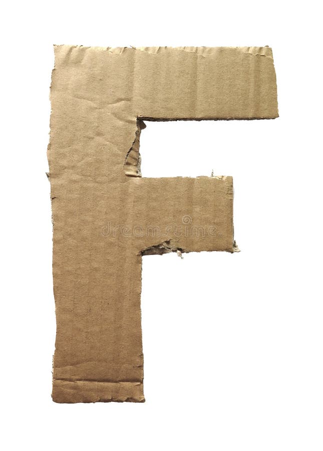 Cardboard texture Letter F stock image. Image of package - 206181877