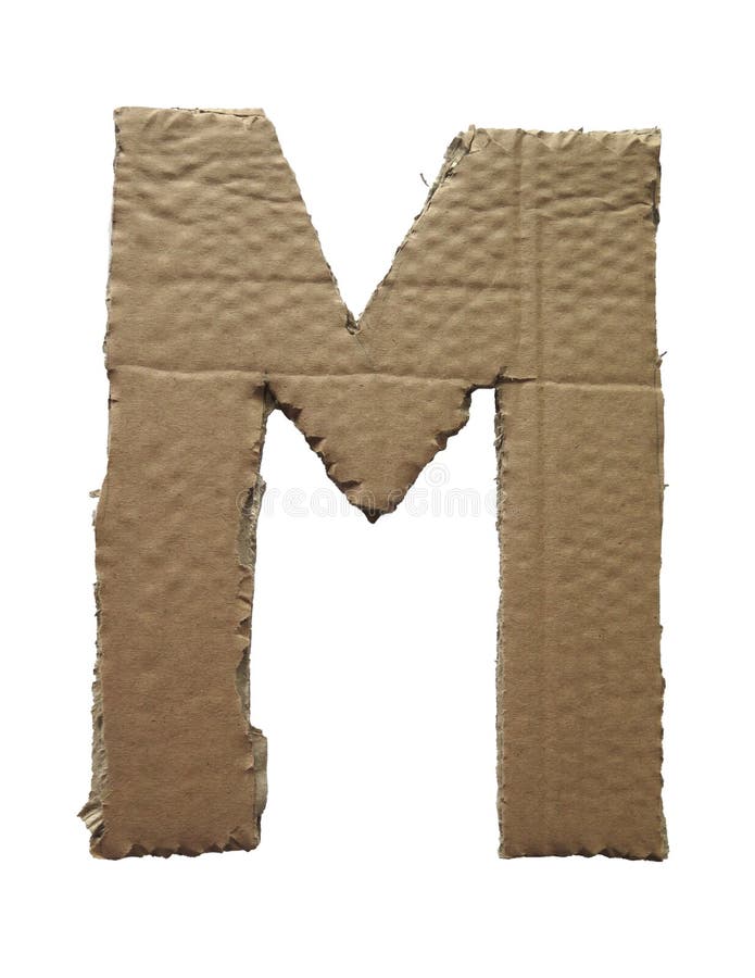 Cardboard texture Letter M stock image. Image of office - 206181841