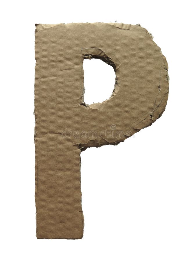Cardboard texture Letter P stock photo. Image of material - 206181846