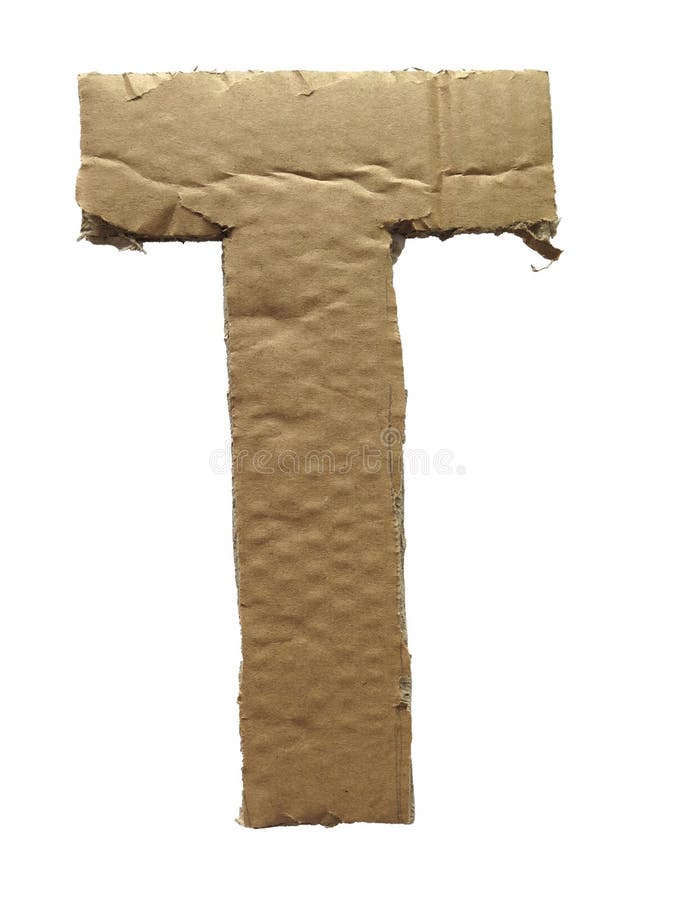 Cardboard texture Letter T stock image. Image of grunge - 206181851