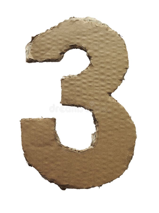 Cardboard texture Number 3 stock image. Image of creative - 206181861