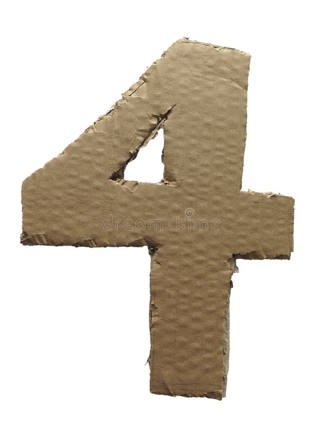 Cardboard texture Number 4 stock photo. Image of paper - 206181884