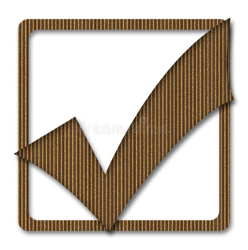 Cardboard Tick Mark stock illustration. Illustration of choice - 7931343