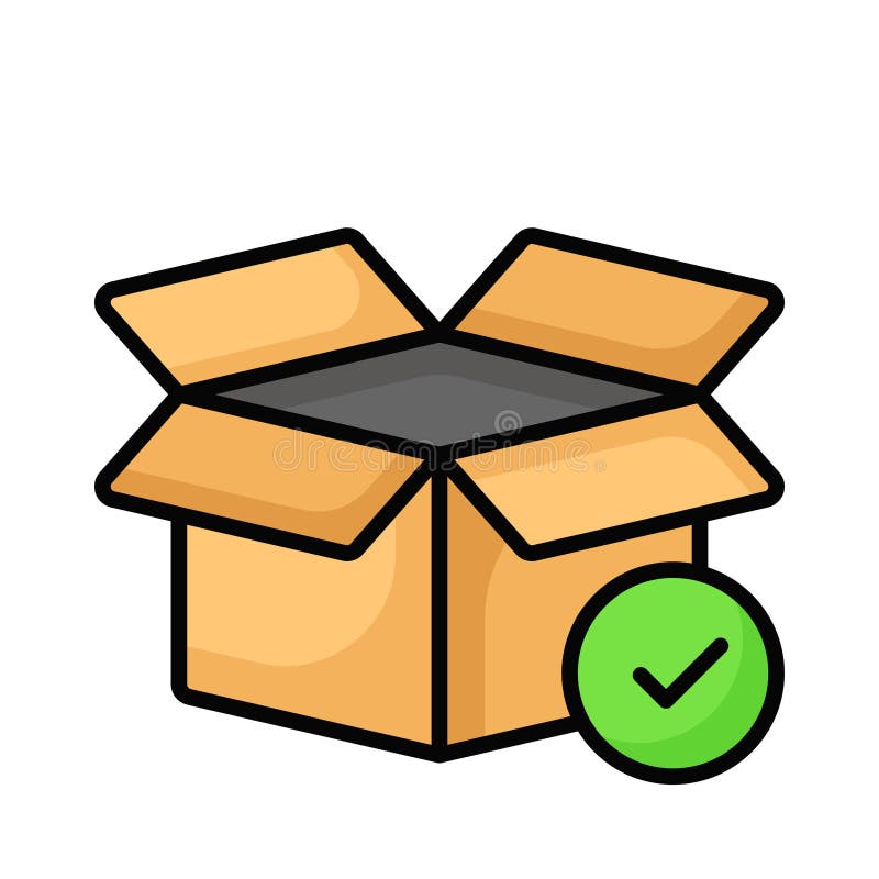 Cardboard with Tick Mark Concept Icon of Order Fulfillment, Package ...