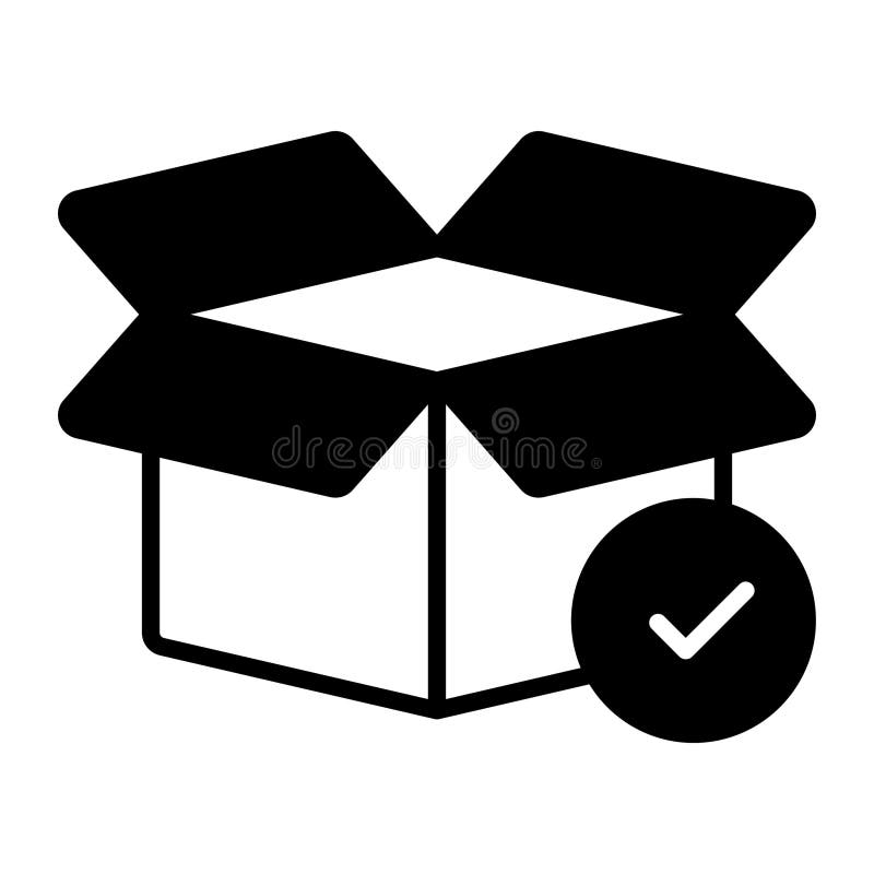 Cardboard with Tick Mark Concept Icon of Order Fulfillment, Package ...