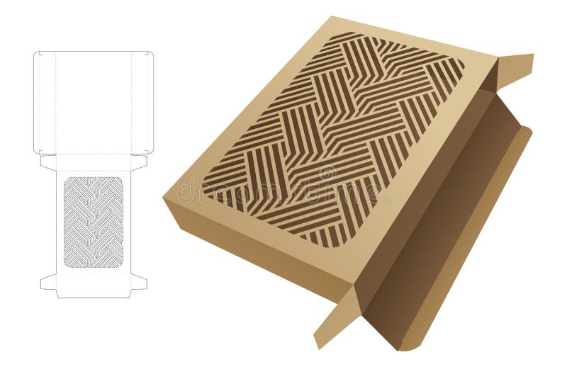 Cardboard Tin Packaging Box with Stenciled Striped Pattern Die Cut ...