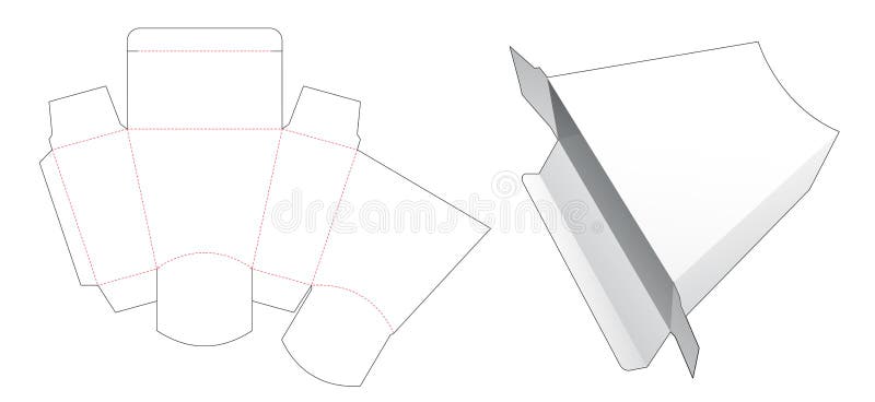 Cardboard Trapezoid Shaped Box Die Cut Template Stock Vector ...