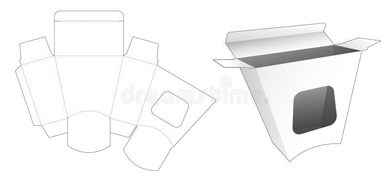 Cardboard Trapezoid Shaped Box Die Cut Template Stock Vector ...