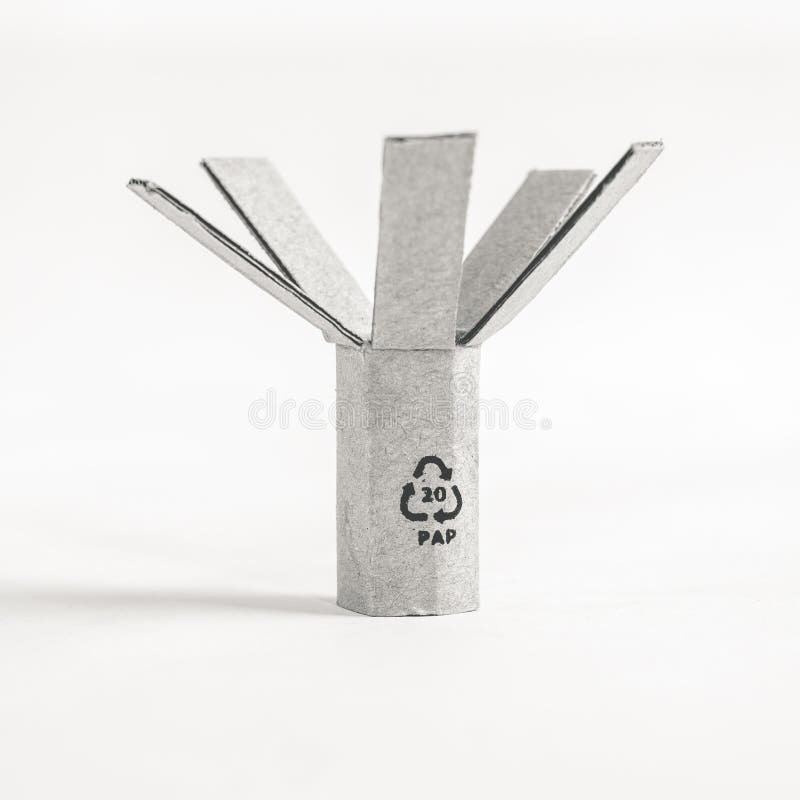 Cardboard Tree Recycled and Recyclable Paper Stock Image - Image of ...