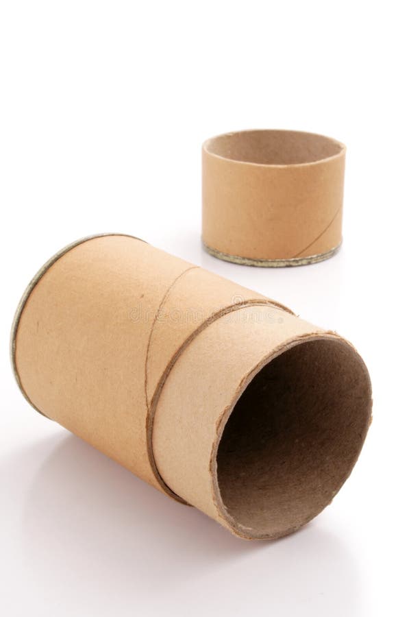 Brown empty paper tube stock image. Image of brown, white - 125968643