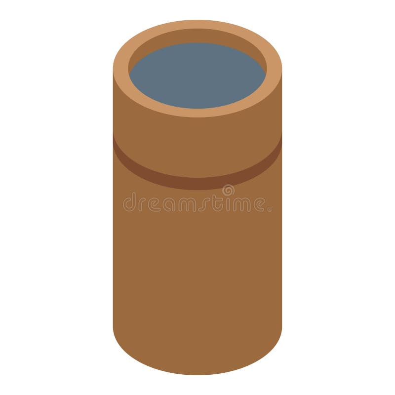 Cardboard Tube Packaging Standing Up Isometric View Stock Illustration ...