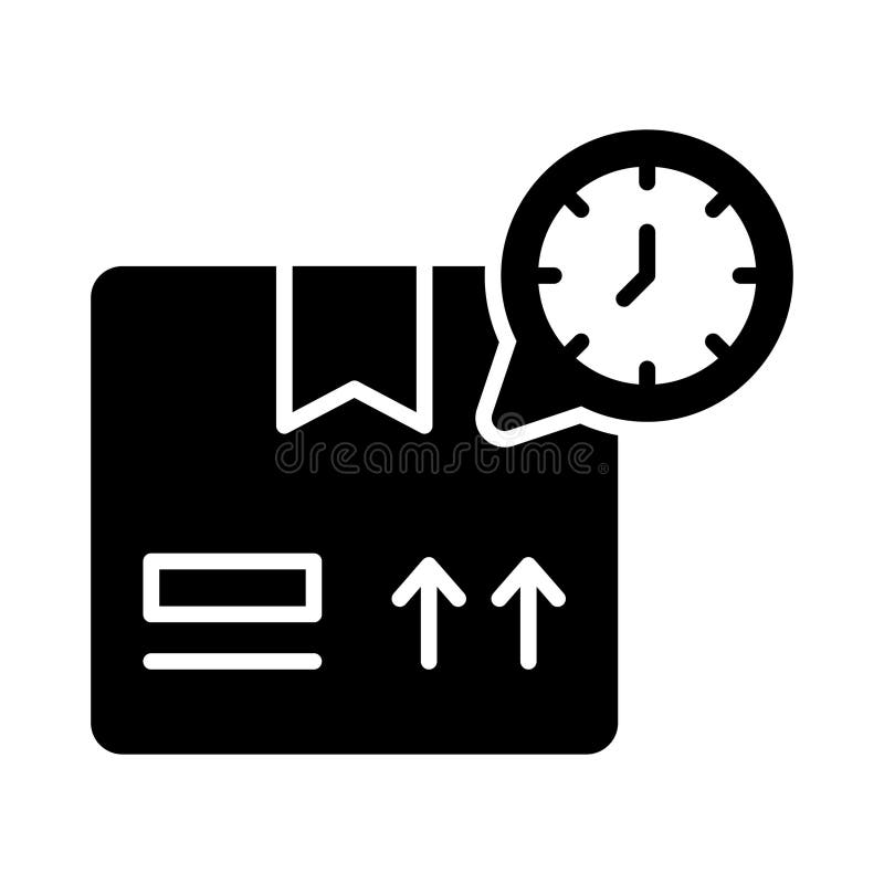 Cardboard with Watch Showing Concept Icon of Parcel Processing Time ...
