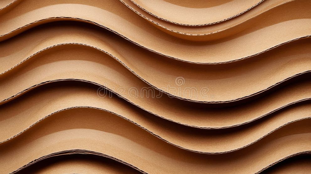 Cardboard Waves Abstract Brown Texture Pattern Stock Illustration ...